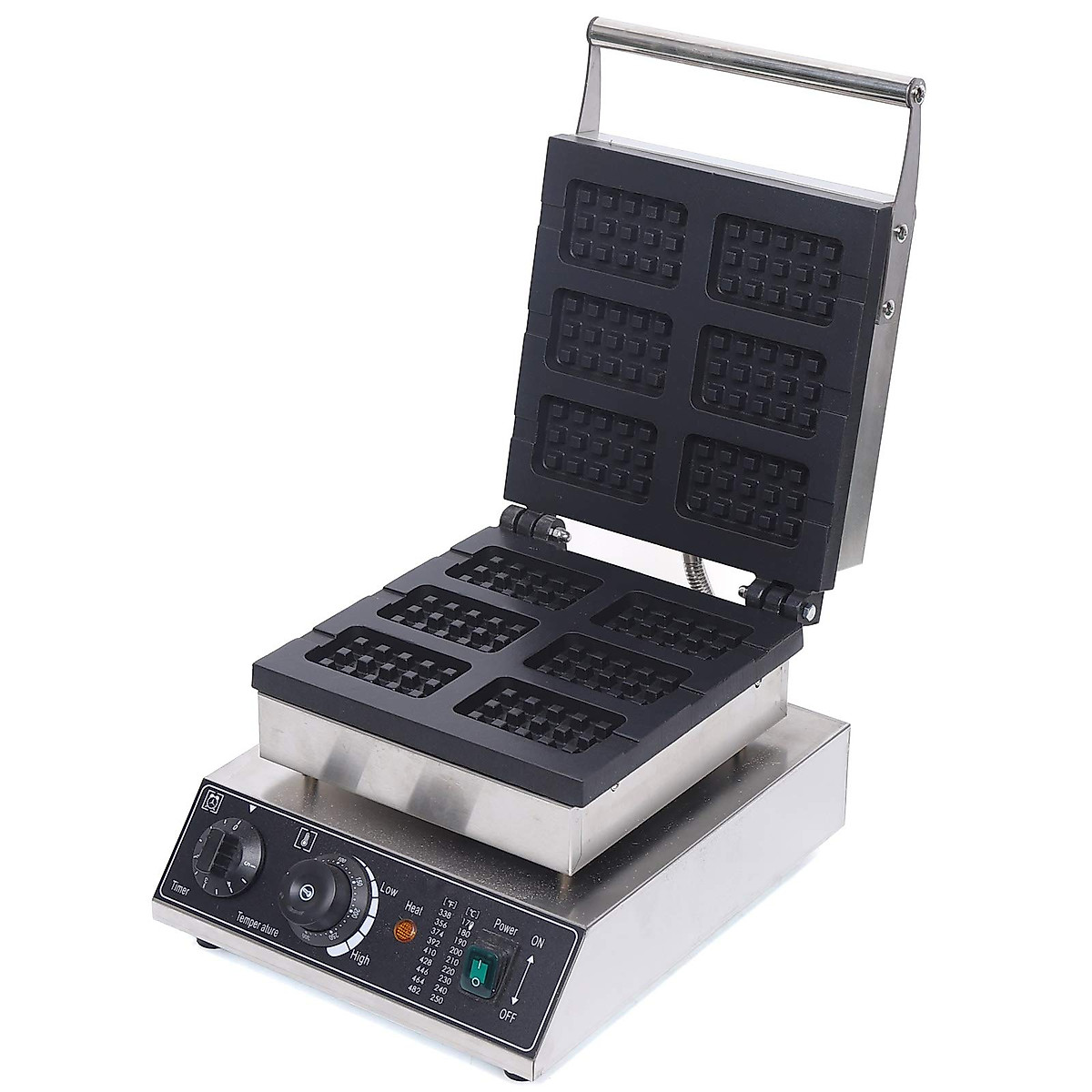 110V Waffle Maker,6 Molds Mini Waffle Maker Machine,Electric Non-Stick Waffle Baker,0~5 Min & 50-300°C Donut Dessert Maker for Kids (Waffle Maker)