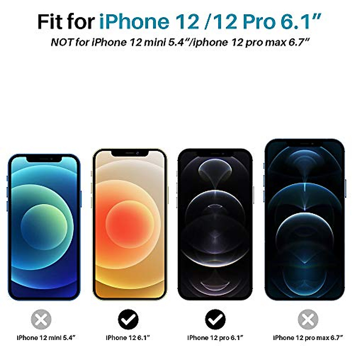 2 Pack LϟK Privacy Screen Protector Designed for iPhone 12 and iPhone 12 Pro 5G 6.1 inch Tempered Glass High Clear, Case Friendly, Come with Installation Tray -Black