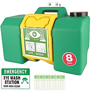 Portable Eyewash Station OSHA-Approved Emergency - Yzzwer 8 Gallon Wall Mounted Eye Wash Irrigation Kit Ansi Certified