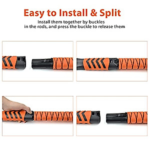 ATDIAG 41" Snow Brush and Ice Scraper for Car Windshield,270° Pivoting Brush Head with Squeegee,Telescoping Ice Scraper, Foam Grip,3 in 1 Extendable Snow Scraper and Brush for Car Trucks SUV, Orange