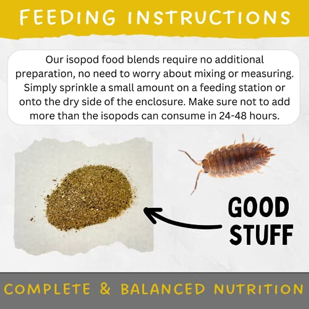 Isopod Depot Iso Chow Variety Mix Blend 1.5 oz - Premium Isopod Food, Isopod Treat, Springtail Food