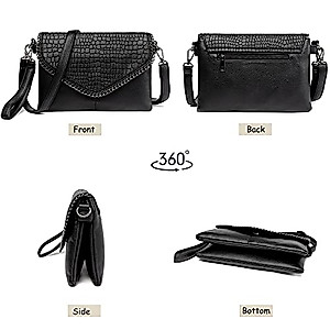 Makukke Crossbody Bags for Women Small Clutch Purses Quilted Satchels Lightweight Handbags Shoulder Bag (Black)