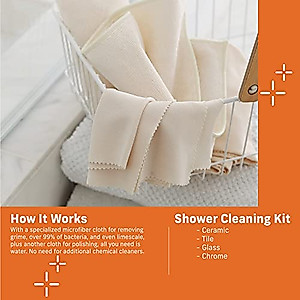 E-Cloth Deep Clean Mop, Microfiber Mop, Perfect Floor Cleaner, Laminate, Tile and Stone Flooring, Washable and Reusable & Shower Cleaning Kit, Microfiber Shower Cleaner, Streak-Free Shine on Showers