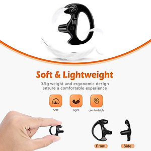 Zeadio 8-Pair Radio Earpiece, Soft Silicone Earmould Earbud Earplug for Walkie Talkie Acoustic Earpiece Headset, Two-Way Radio Coil Tube Audio Kits - Black