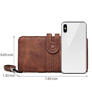 CLUCI Womens Backpack Purse Vegetable Tanned Full Grain Leather + Women Wallet