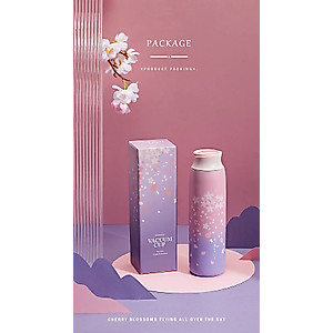 WYGOAKG 470ml Sakura Portable Thermos Travel Coffee Mug Insulated Cup 304 Stainless Steel Vacuum Flask Water Bottles for Girls