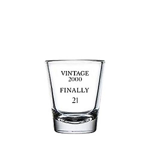 21st Birthday Shot Glass -21st Birthday Gifts- Finally 21 (2000)- 21st Birthday Compliments Birthday Decorations