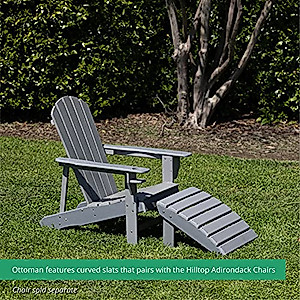 TITAN GREAT OUTDOORS Everwood Hilltop Platinum Grey Curve Back Poly Adirondack Ottoman