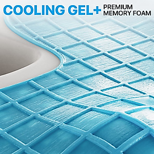 TOP COMFORT Orthopedic Patented Seat Cushion, Develop & Designed by Doctor for Sciatica, Coccyx, Back & Tailbone Pressure & Pain Relief Memory Foam & Gel Pillow for Office, Car, Desk Chair (Black)