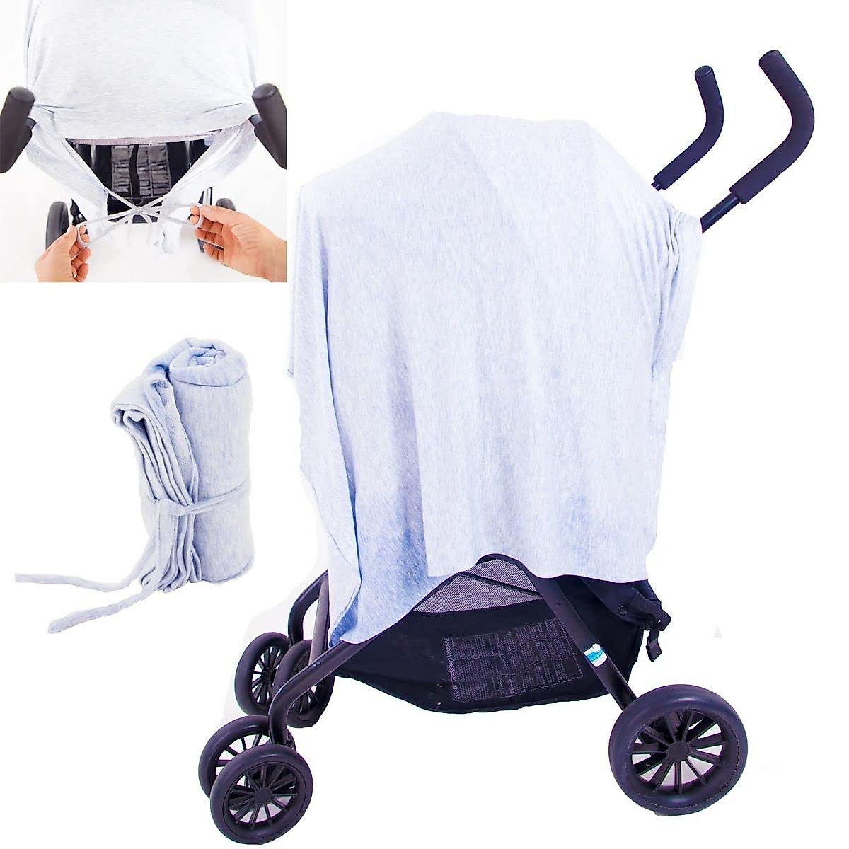ZALA MOON Zalamoon Soft Lightweight Duel Nursing Breastfeeding Cover Shawl, Versatile Stroller/Car Seat/Canopy Cover (Cloud)