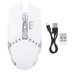 Kafuty-1 Wireless Gaming Mouse,Rechargeable USB Optical Mouse with 6 Buttons,7-Color LED Ergonomic Computer Gaming Mice,Adjustable DPI for Game Players(#3)