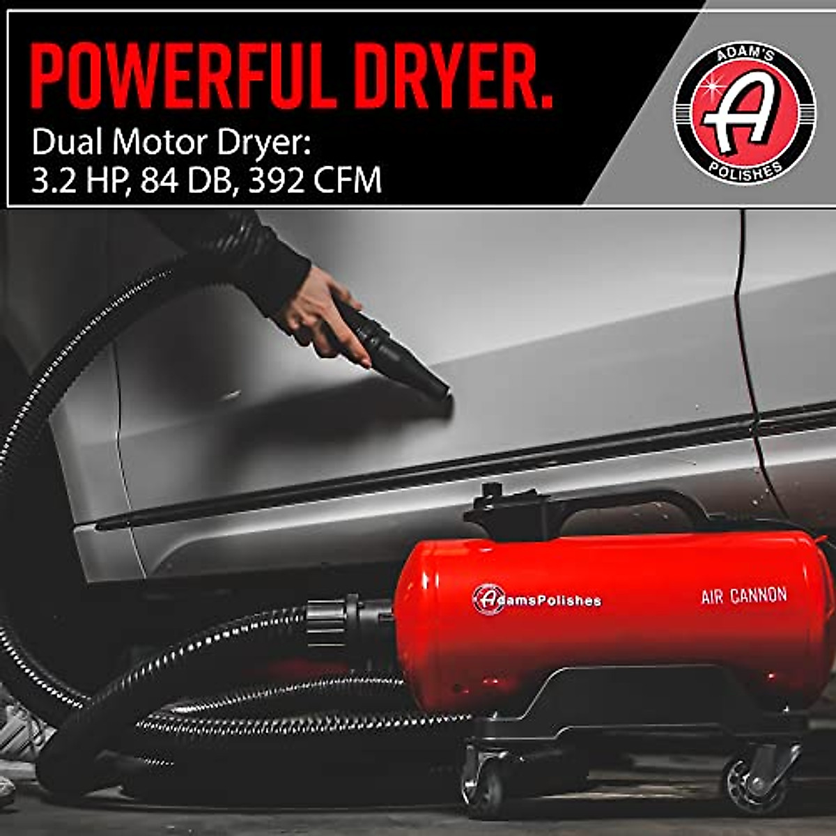 Adam's Air Cannon Car Dryer Blower - Powerful Detailing Wash | Filtered Dryers, Blowers & Blades Safer Than Microfiber Towel Cloth