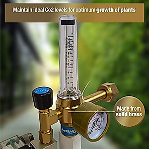 MANATEE CO2 Regulator Emitter System with Solenoid Valve Flowmeter for Grow Room Grow Tent Garden - 0-4000 PSI Gauge - Hydroponics CO2 Monitor, Sensor & Pressure Monitor Accurate & Easy to Adjust