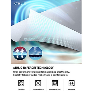 ATHLIO Men's Long Sleeve Athletic Shirts - Quick Dry, UV Sun Protection, 1/4 Zip Pullover Running Tops, 3-Pack Black/Carbon Grey/White, Large