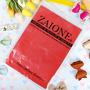 ZAIONE Solid Faux Leather Sheets: Colors Texture Leather 14Pcs 8x12 Inch A4 Soft PU Grain Red Brown Synthetic Leather Sheets for Bows Earrings DIY Craft
