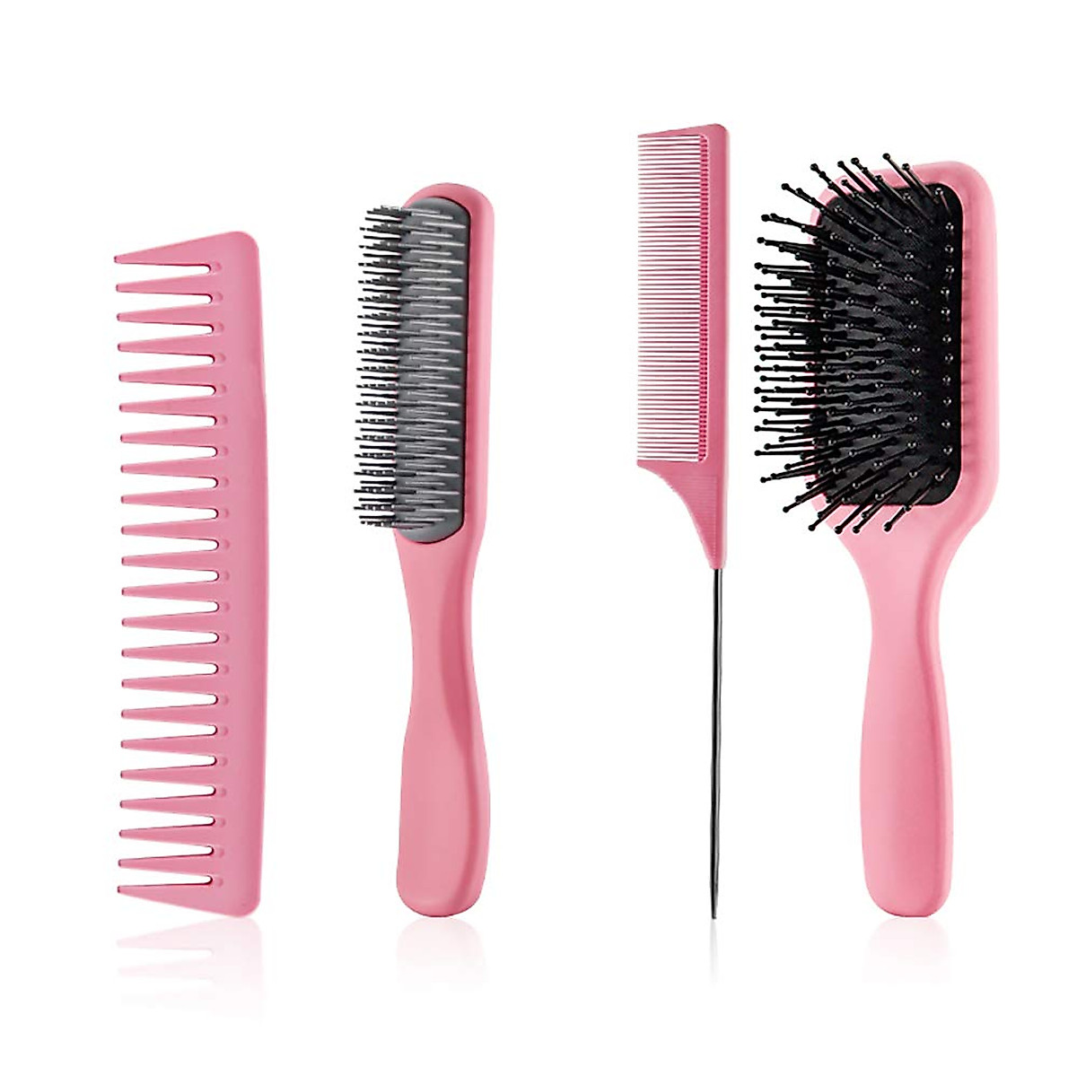 4Pcs Paddle Hair Brushes,Women Detangling Hair Comb Set,Suitable for Kids Girls Long Curly Wet or Dry Hair,Hairbrush for Men Short Thick Thin Wavy Hair