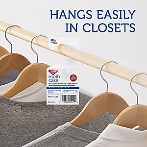 Enoz Moth Cake, Kills Clothes Moths and Carpet Beetles, No Clinging Odor, 1 Oz Hanger (Pack of 8)