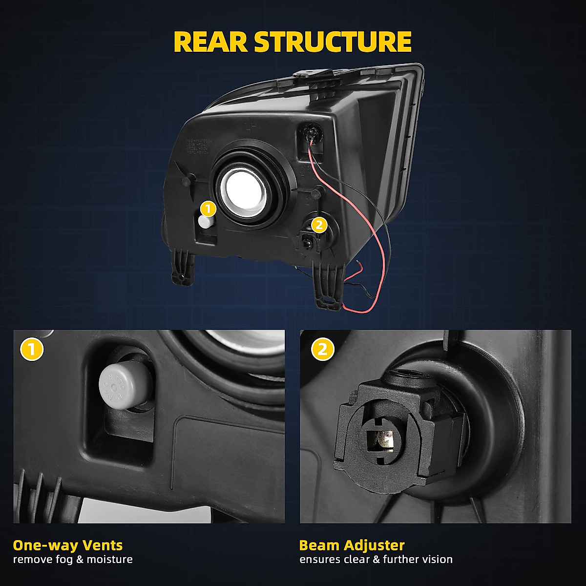 DWVO Headlight Aseembly Compatible with Ford Mustang 05 06 07 08 09 2005 2006 2007 2008 2009 Headlamp with Led DRL
