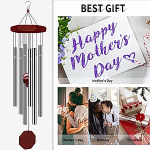 Wind Chimes for Outside, Wind Chimes Outdoor Deep Tone with 6 Metal Tubes and Hook, Memorial Wind Chimes Home Outdoor Decor for Garden, Patio, Yard