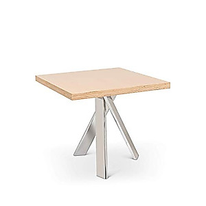 Square Dining Table with Chrome Plated Steel Base