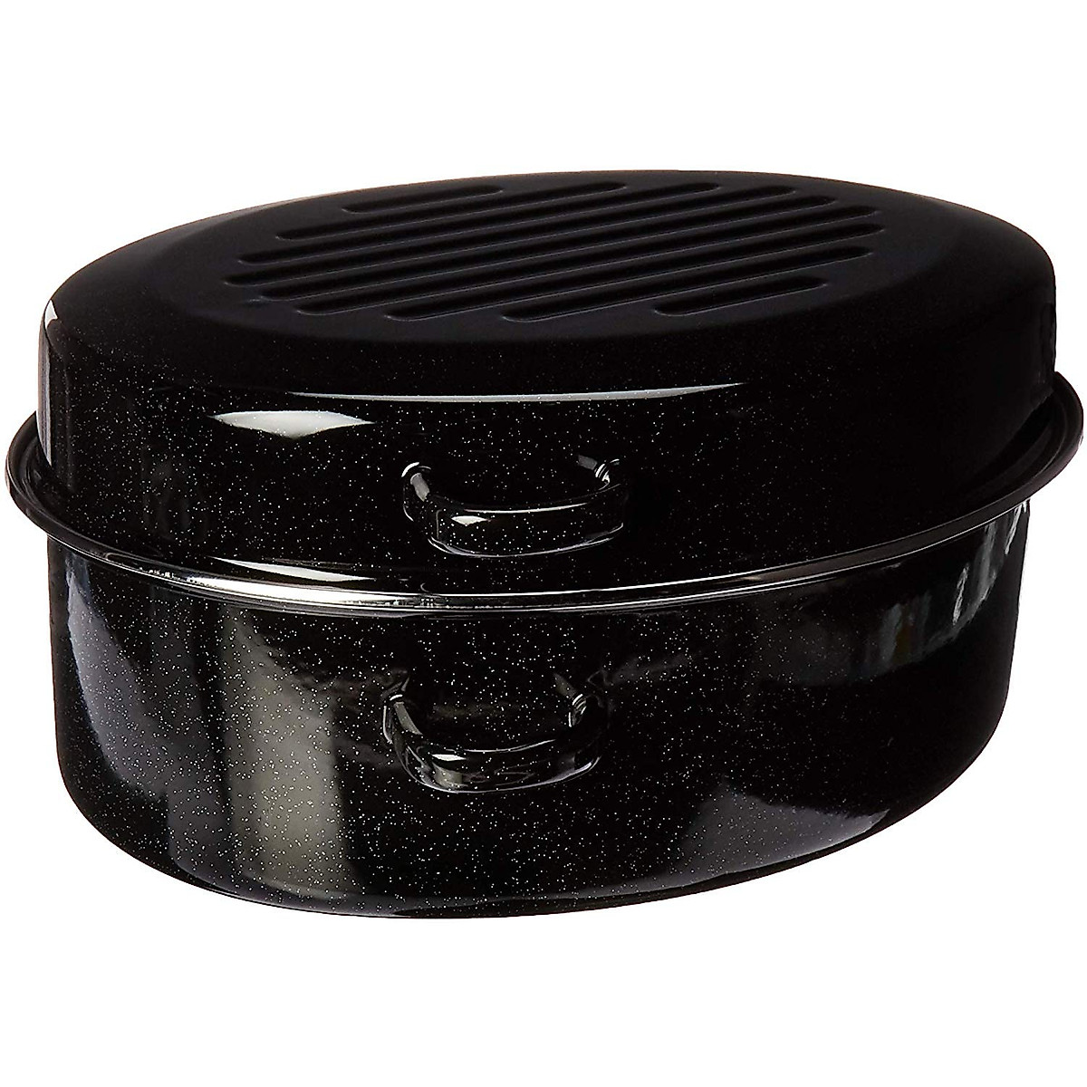 16.5"L x 15"W x 8"H (42cmx38cmx20.3cm) Uniware Healthy Enamel Coating Turkey Roaster, Roaster Pan for Turkey, Roaster for Chicken