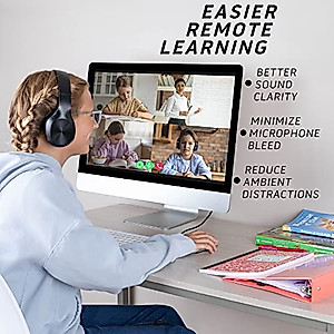 Classroom Headphones-Bulk 10-Pack, Student On Ear Comfy Swivel Earphones for Library, School, Airplane, Kids-for Online Learning and Travel, HQ Stereo Sound 3.5mm Jack (Black)