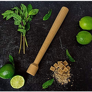 The Art of Craft Wood Cocktail Muddler: 12 inch Hardwood Mojito Drink Muddler Home Bar Tool