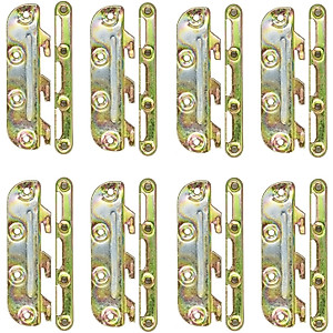 RHBLME 8 Set Surface Mounted Bed Rail Brackets, 5 Inch Heavy Duty Bed Frame Hardware for Wood Bed Frame Headboards Footboards Wooden Cabinet (Screws Included)