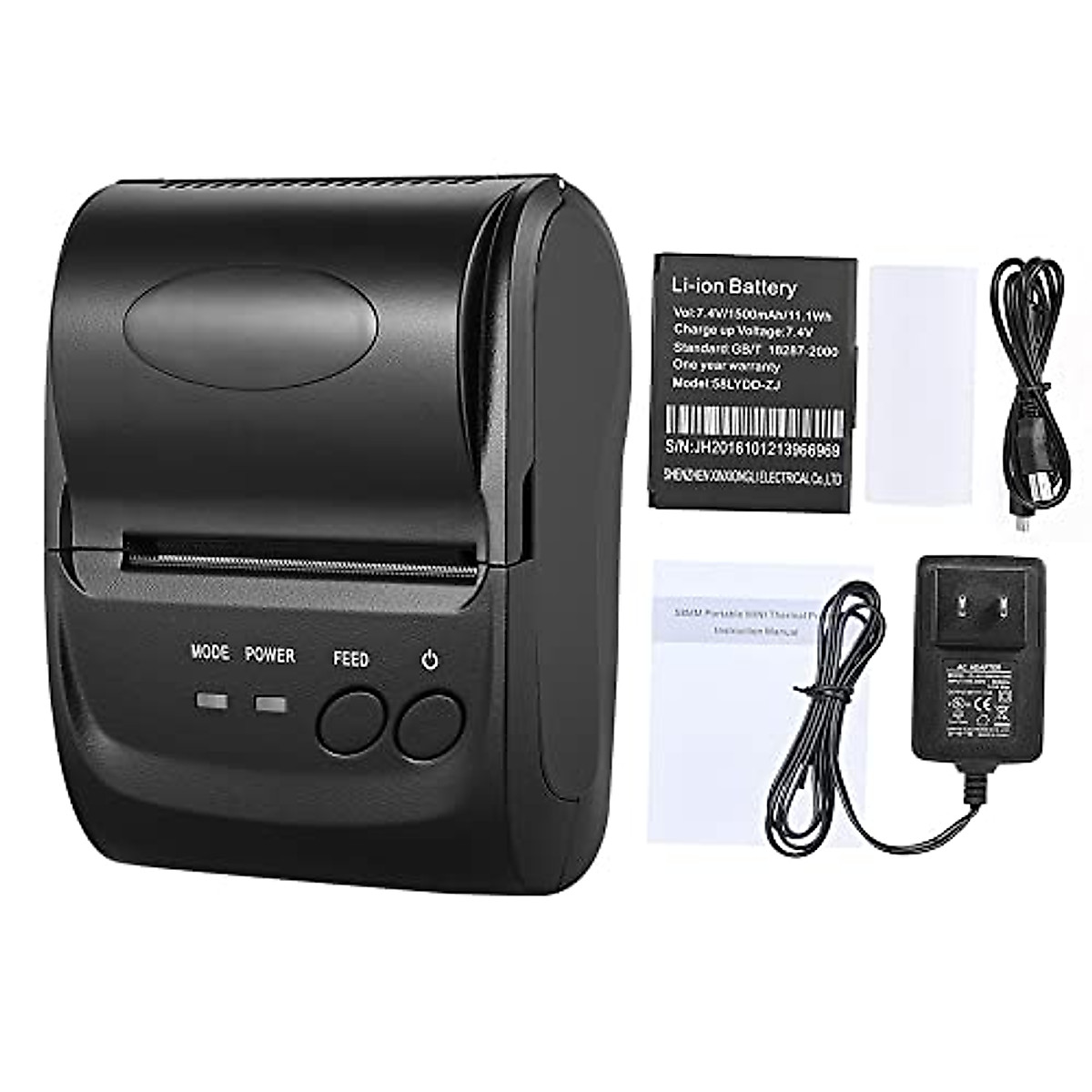 LAOJIA POS-5802DD Mini Portable Wireless USB Thermal Printer Receipt Ticket POS Printing for iOS Android Windows