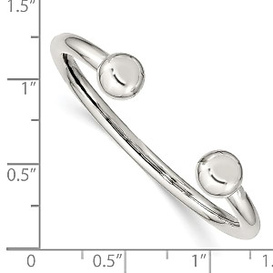 IceCarats 925 Sterling Silver Cuff Bangle Bracelet