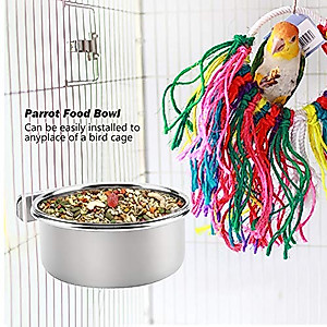 HEEPDD Bird Parrot Feeding Cup, Stainless Steel Food Water Bowls Dish for Small Animals Chinchilla Ferret Cockatiel Conure Parakeet