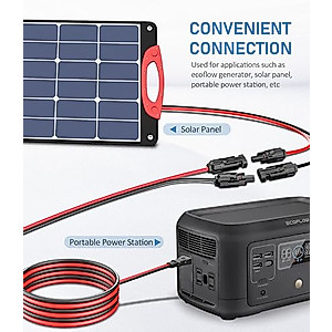 Solar Connector to XT60 Cable (12AWG 9ft), Gonifeto Solar to XT60 Charging Wire for Solar Panel Ecoflow Generator, Solar to Injection Molding XT60 Adapter Extension Cord for Portable Power Station
