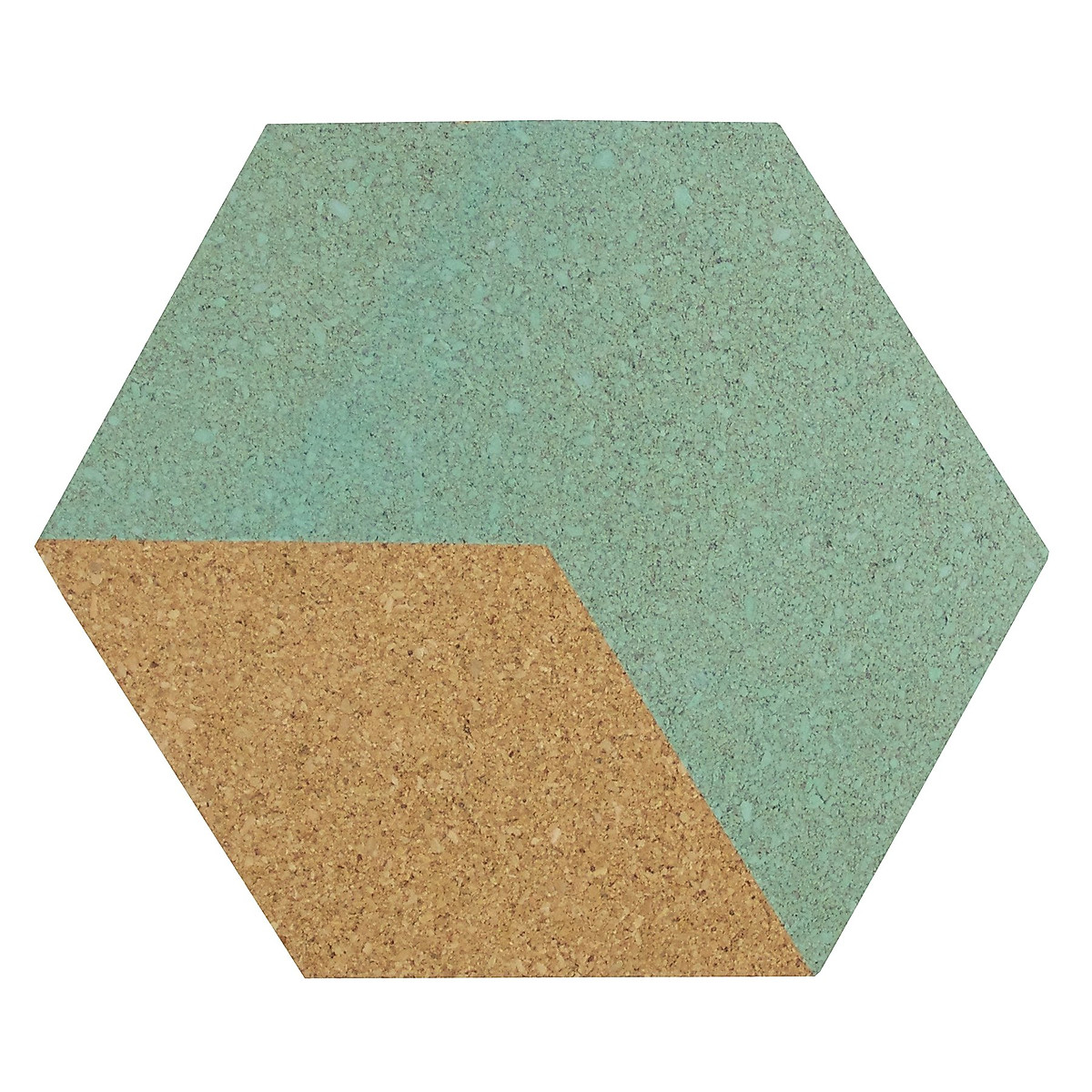 WallPops WPK2347 Blue Hex Green Cork Organizer Shapes