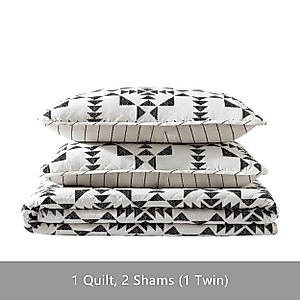 Eddie Bauer - Queen Quilt Set, Reversible Cotton Bedding with Matching Shams, Lightweight Home Decor for All Seasons (Arrowhead Charcoal, 3 pcs, Queen)