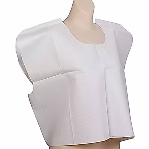 TIDI Choice Capes, White (Pack of 100) - Tissue/Poly/Tissue - Open Back, Short Sleeve, Short Medical Gowns - Standard Size (30 in x 21 in) - Latex Free - Medical Supplies Made in the USA (910415)