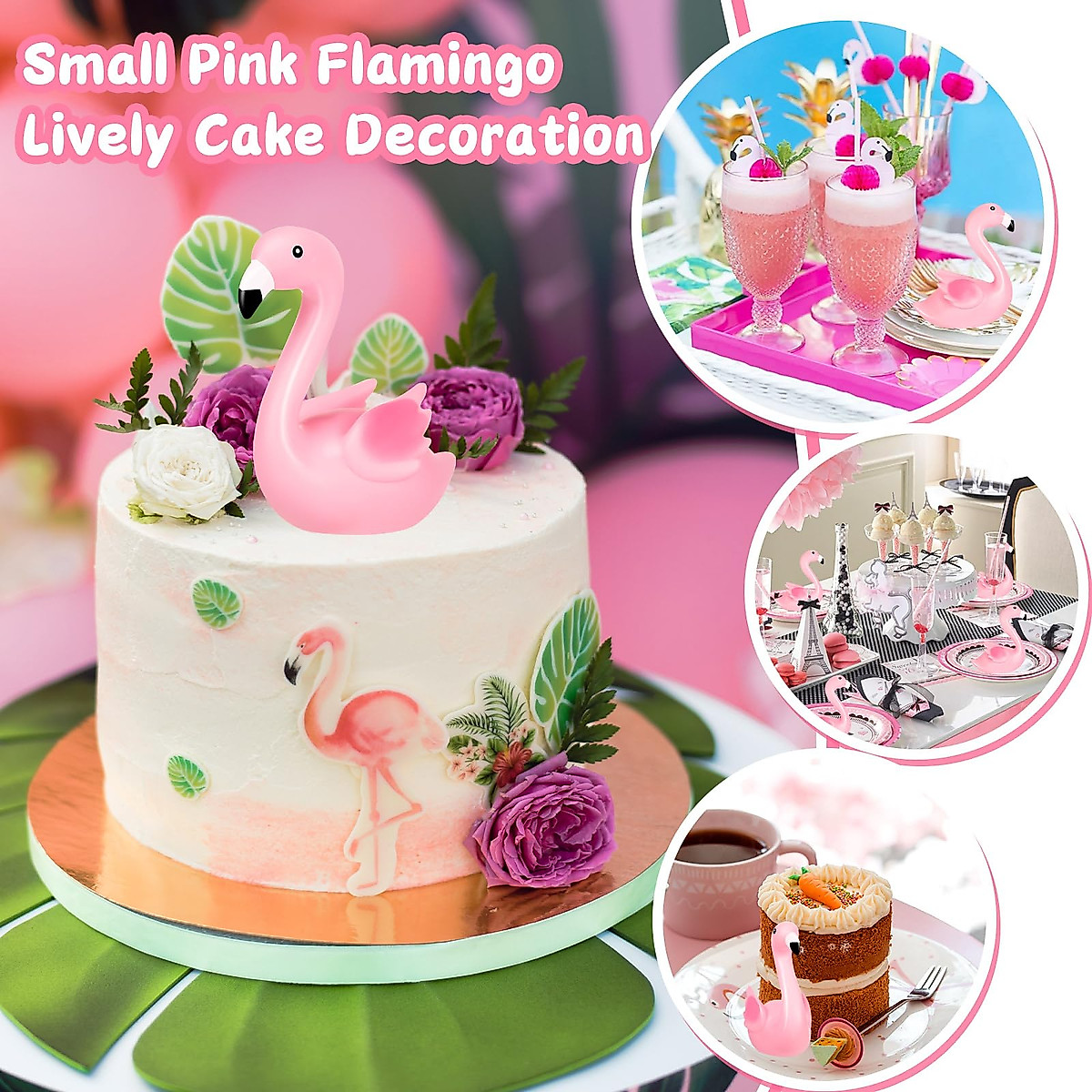 Pink Flamingo Rubber Duckies, 12PCS Bulk Flamingo Bath Toys for Kids Small Flamingo Rubber Duck Cake Decorations, Classroom Prizes