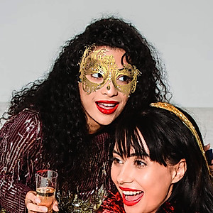 Face Maskes 2Pcs Delicate Hollow Out Party Performance Props Golden Makeup Mascara