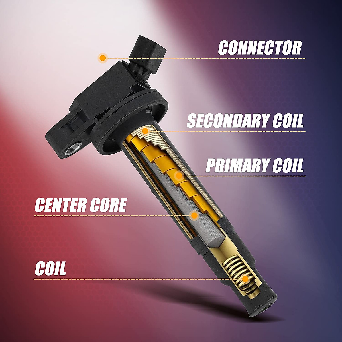 RANSOTO UF333 Ignition Coil & 7092 Iridium Spark Plugs Compatible with 2001-2012 Scion tC xB Toyota Camry Corolla Highlander Matrix RAV4 Solara Lexus HS250h 2.4L Set of 4