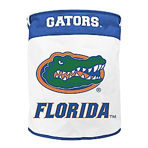 Duck House NCAA Florida Gators Canvas Laundry Basket with Braided Rope Handles, white ,22" X 17.5" X 17.5"