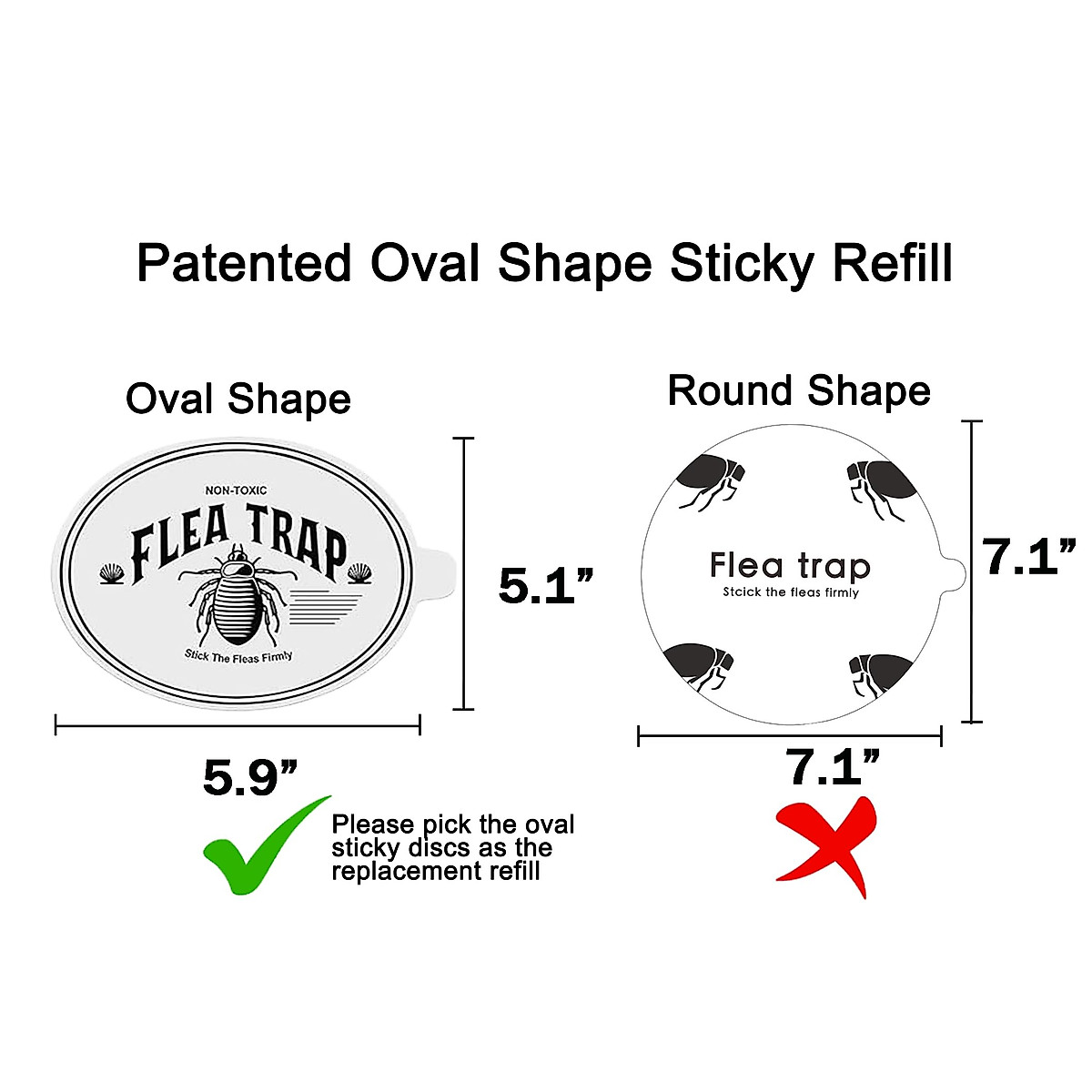 Flea Trap, 2 Pack Sticky Flea Traps for Inside Your Home with 4 Sticky Discs & 6 Bulbs, Shell Shape Electric Flea Light Killer Bed Bug Trap, Natural Indoor Pest Control for Home, Safe to Pet & Child
