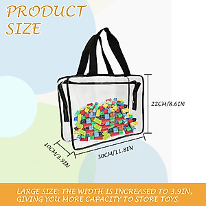 6 Packs Large Toy Storage Bags, Reusable Clear PVC Board Game Storage, Travel Waterproof Organizer Bags with Zipper for Toys,Books,Building Blocks,Puzzle