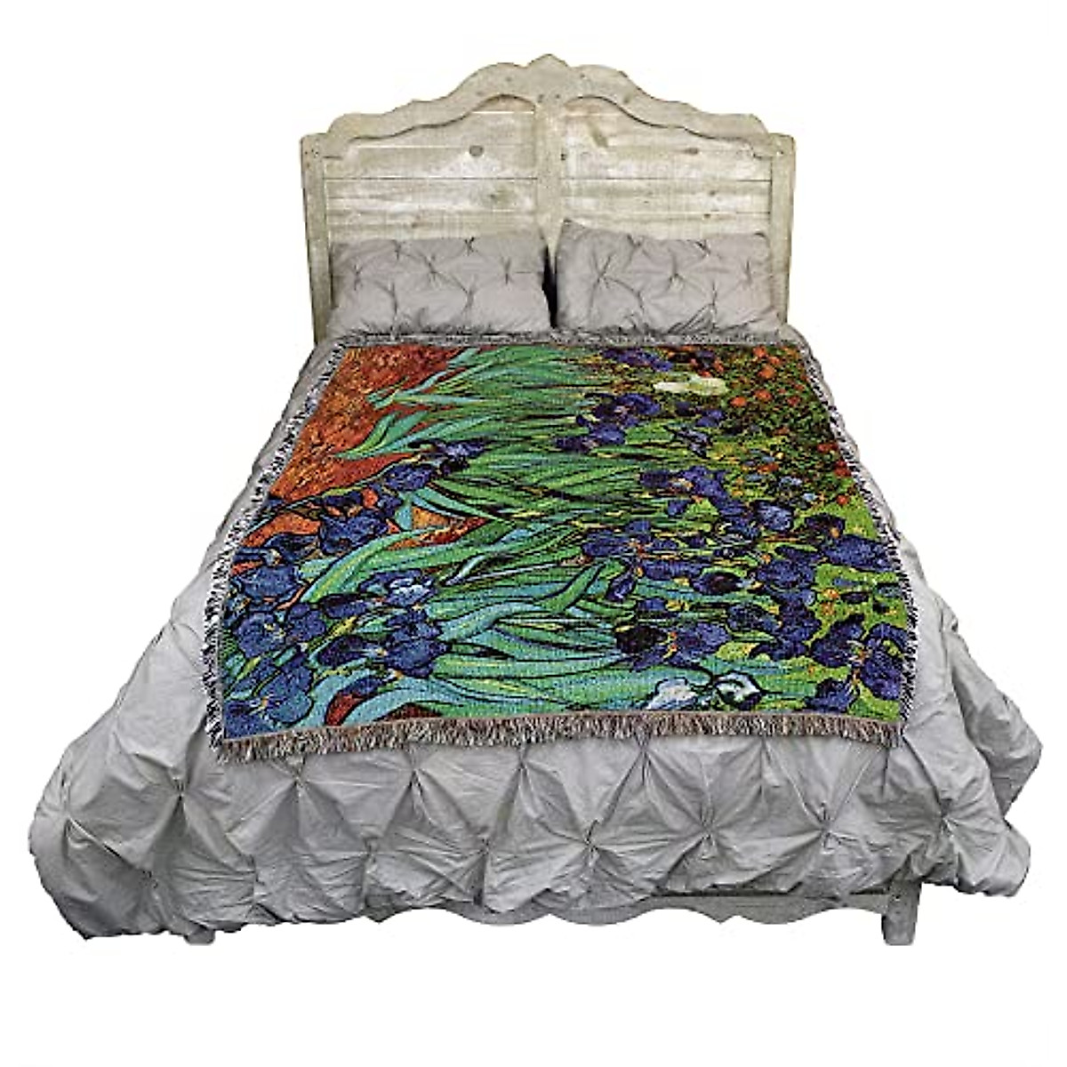 Pure Country Weavers Irises Blanket by Vincent Van Gogh - Fine Art Gift Tapestry Throw Woven from Cotton - Made in The USA (72x54)
