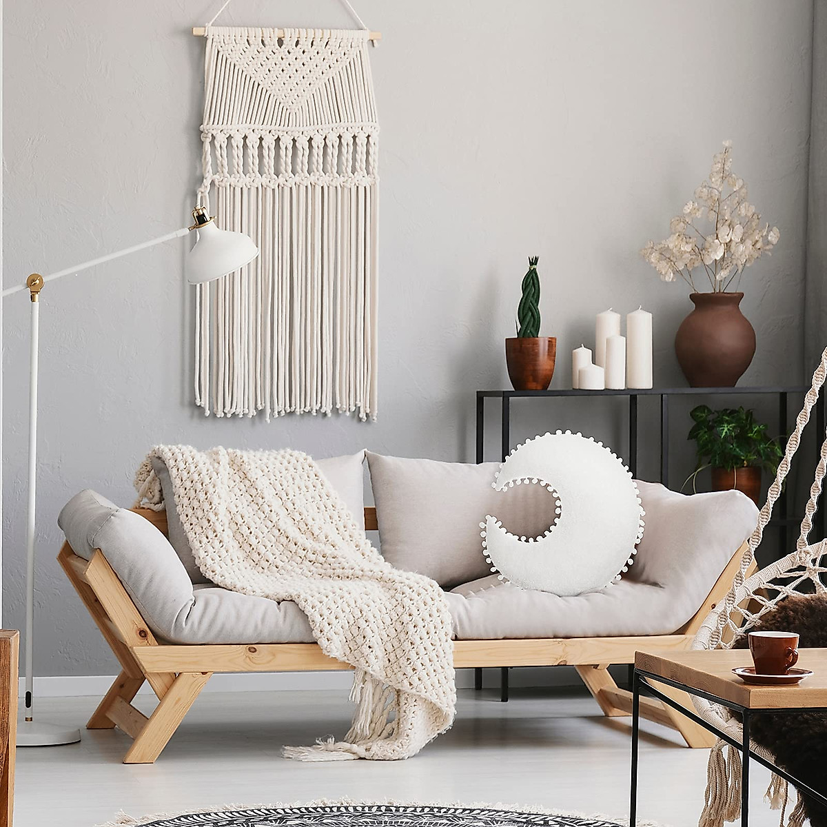 2 Pieces Star Pillow Moon Shaped Pillow Creative Star Moon Plush Pillows Soft Decorative Nursery Pillow Set for Kids Girls Boys Birthday Baby Shower (White)