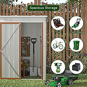 QSSLLC Storage Shed 5FT x 3FT Outdoor Shed with Lockable Door, Shed Kit for Backyard, Patio, Lawn, White