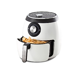Dash Deluxe Electric Air Fryer + Oven Cooker with Temperature Control, Non-stick Fry Basket, Recipe Guide + Auto Shut Off Feature, 1700-Watt, 6 Quart - White