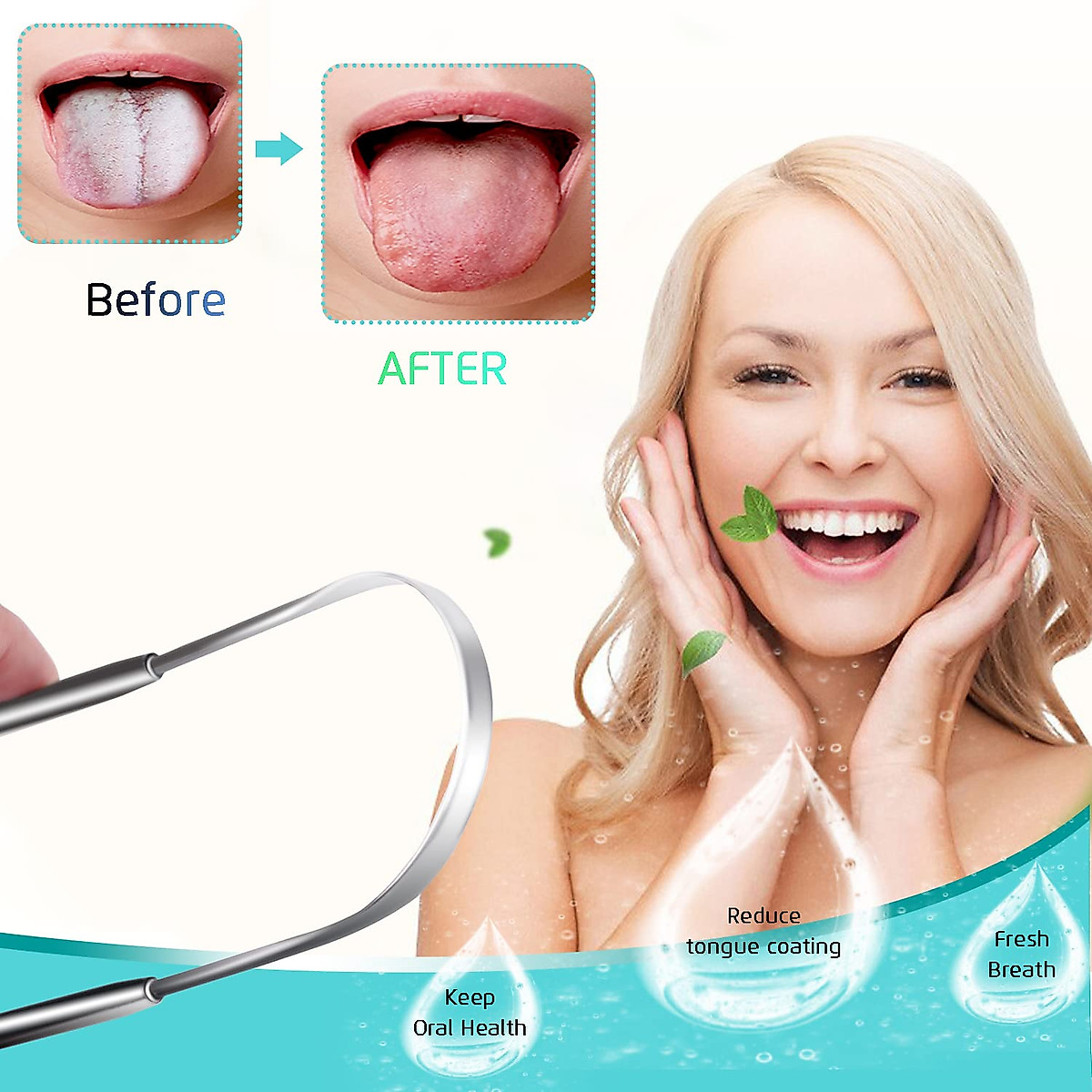 New Tongue Scraper, 5PCS Tongue Cleaner, Medical Grade Tongue Scrapers,Great for Oral Care, BPA free for Adults and Kids, Reduce Bad Breath