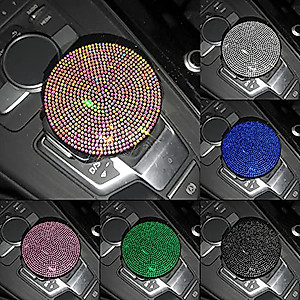 MYHOBBY Bling Rhinestone Compact Women Makeup Mirror,Portable Double-Sided Folding Cosmetic Mirror for Travel and Home Use,Black-Round