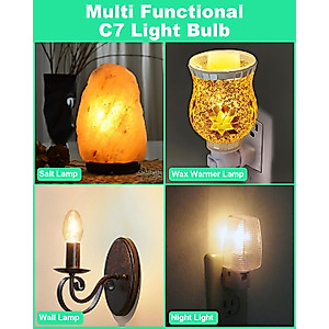 MEQIQTEK Salt Lamp Bulb - Scentsy Light Bulbs for Plug in Wax Warmer - 15 Watt Night Light Bulbs - E12 Bulbs for Household Salt Lamp - C7 Bulb Shape, 15packs