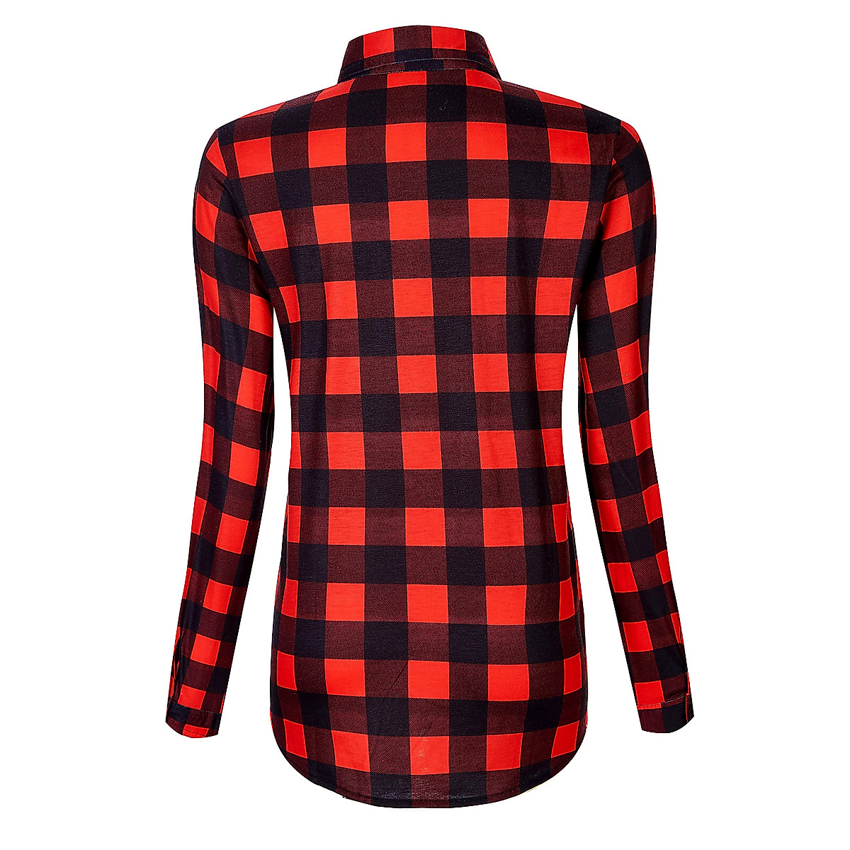 Urban CoCo Women's Classic Plaid Shirt Button Down Long Sleeve Blouse (M, 8)