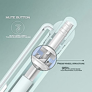 DUNBONG Retractable 0.5mm Porous Point Pen, metal clip, non-slip pen holder, Black ink gel pens, Box of 6 Pens (6)